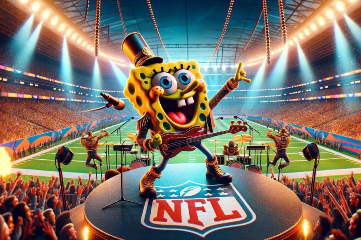 Bob Esponja se presentó en el Super Bowl febrero 2024