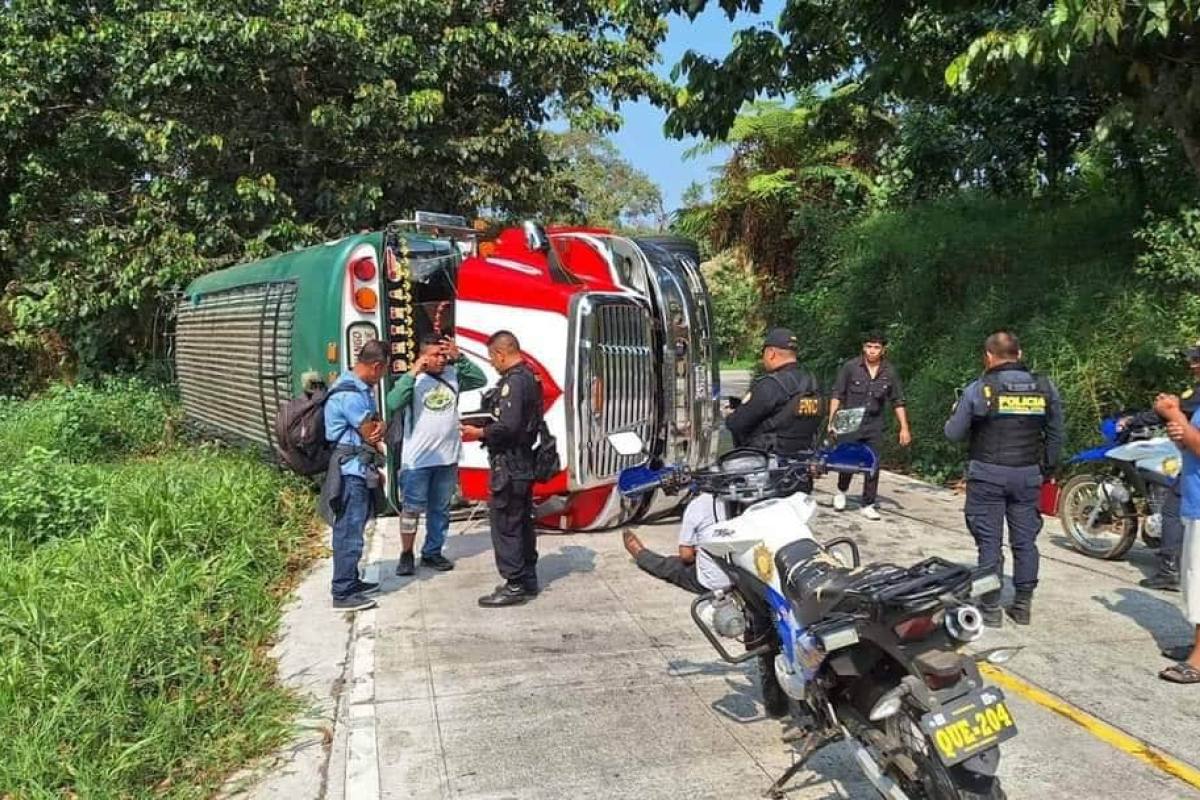 Accidente de bus en ruta hacia Colomba, Quetzaltenango