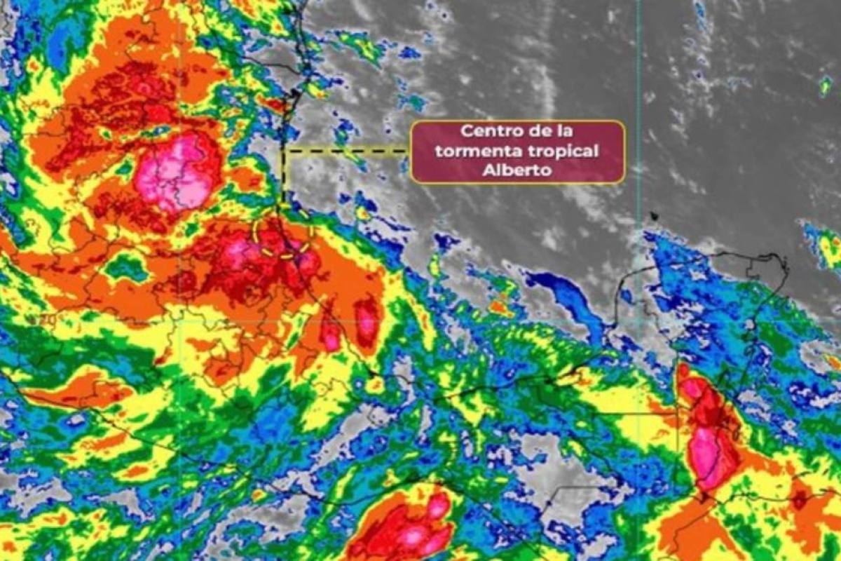 Trayectoria tormenta tropical Alberto, 20 de junio de 2024