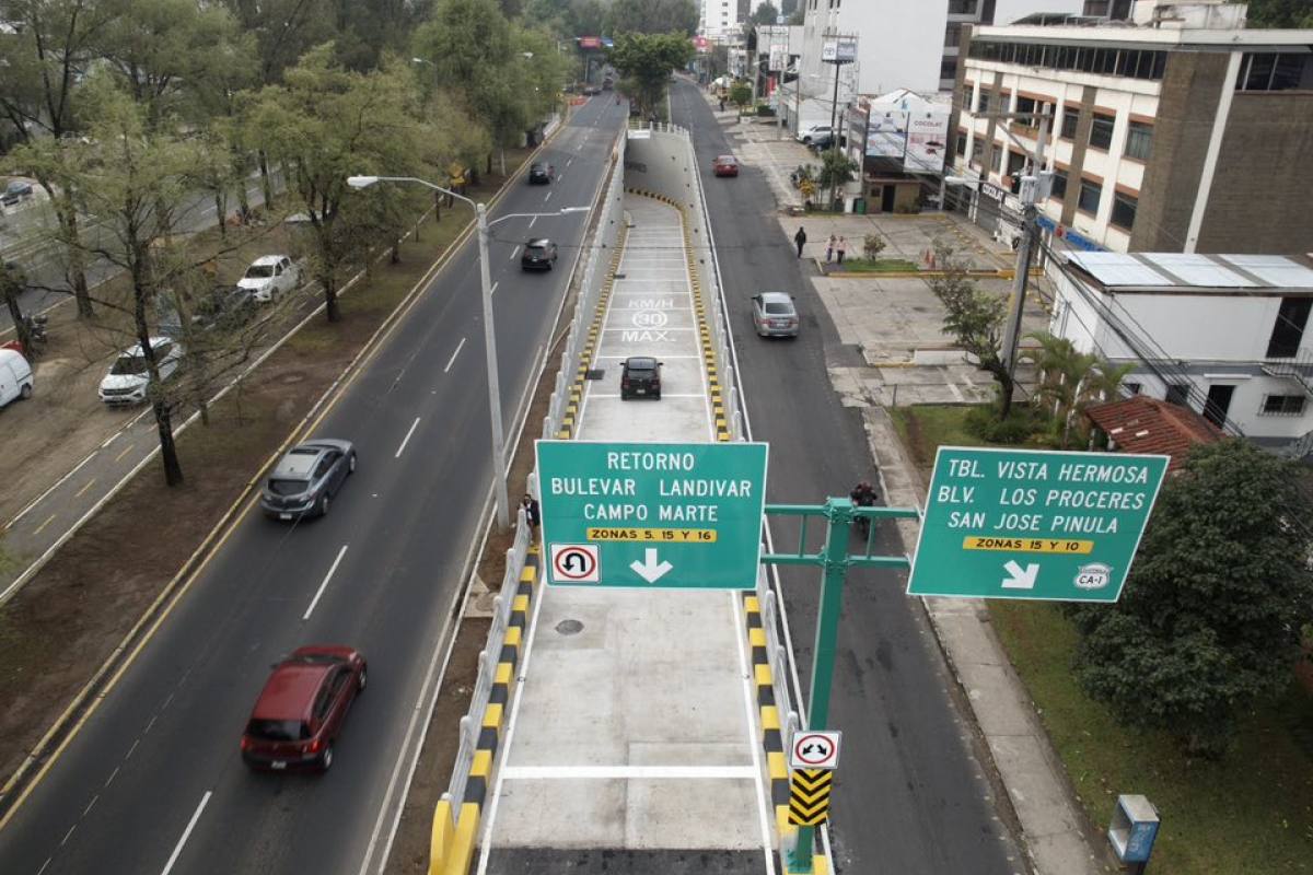 Nuevo paso a desnivel abierto en zona 15