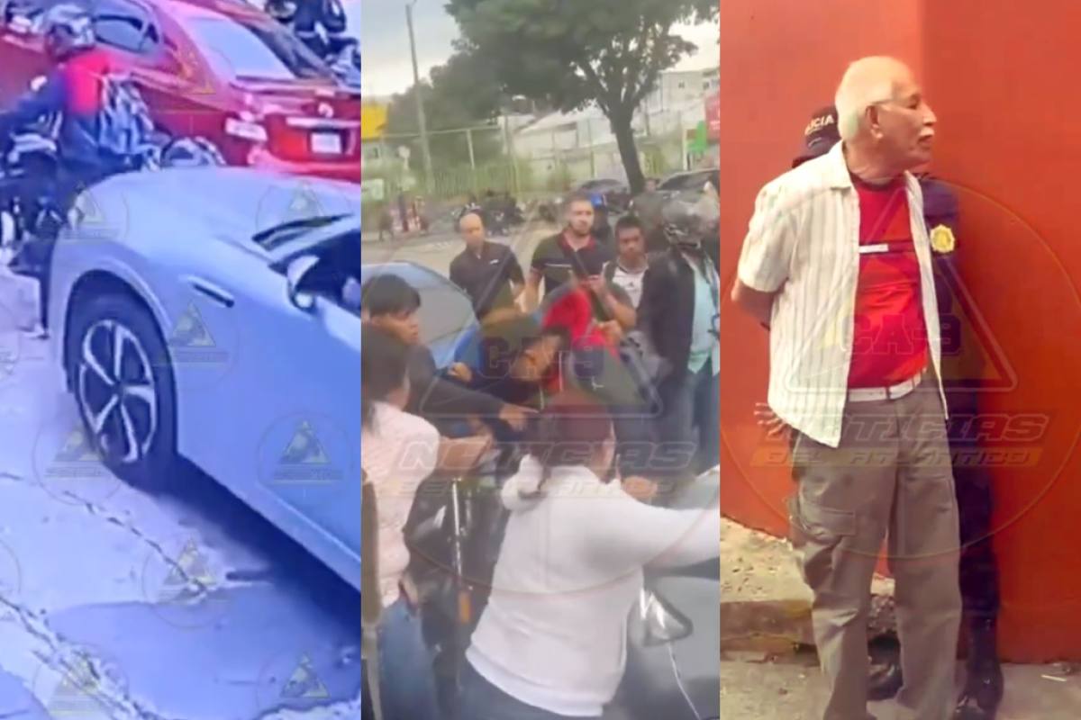 Brutal ataque de automovilista contra motorista en zona 9